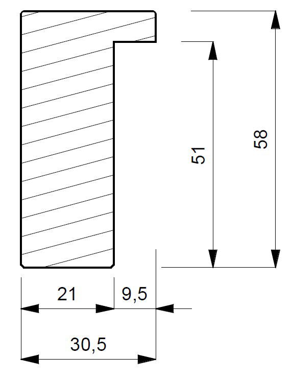 Deep Rebate 30mm x 58mm White Closed Grain Moulding | Yorks Framing